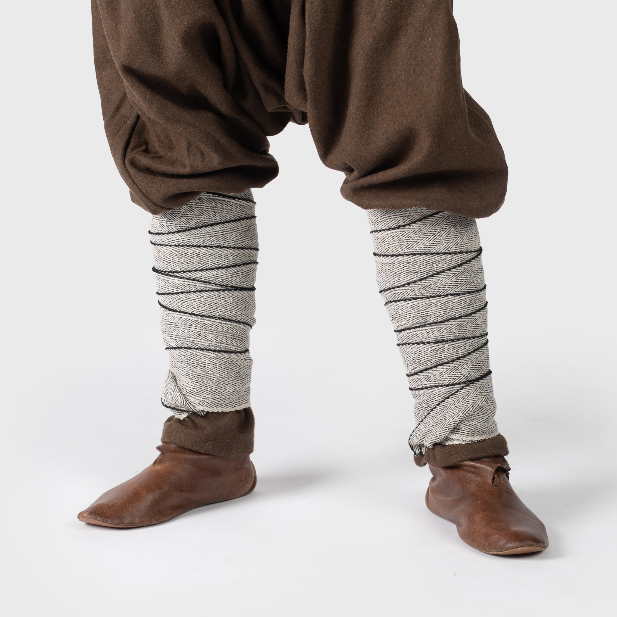 Viking Leg Wraps, Handwoven, Black and White – Grimfrost