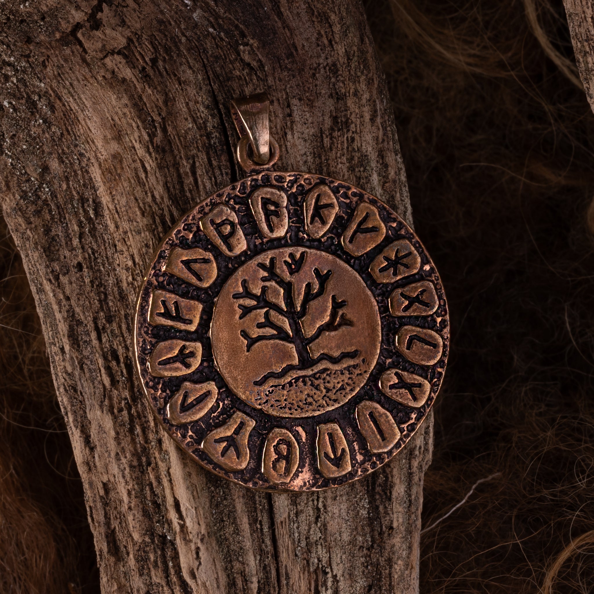 Runic Yggdrasil Amulet, Bronze – Grimfrost