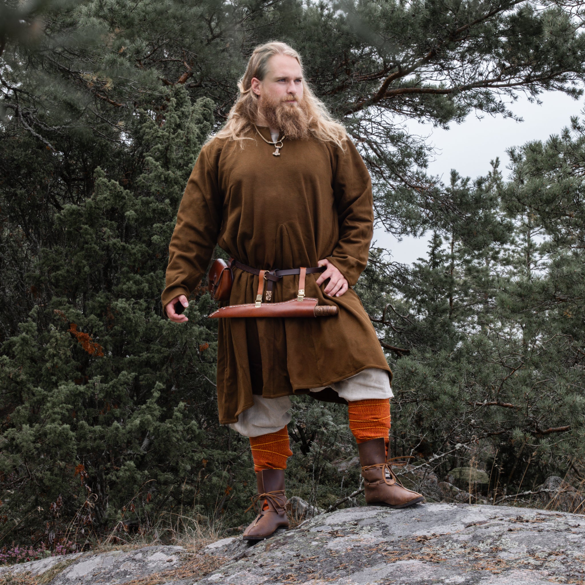 Viking Wool Tunic, Moselund, Brown – Grimfrost
