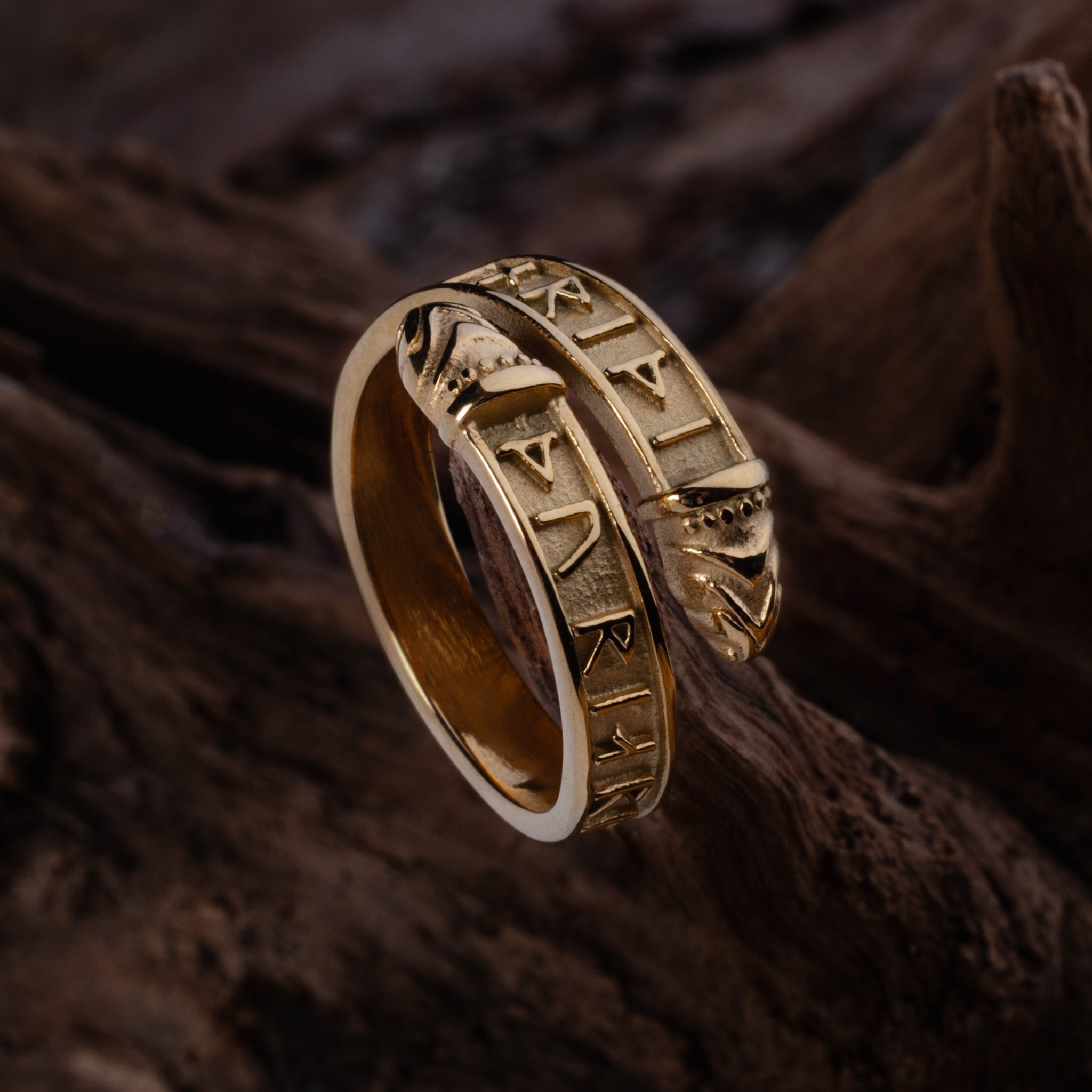 Thor Lindworm Ring, Gold Plated – Grimfrost