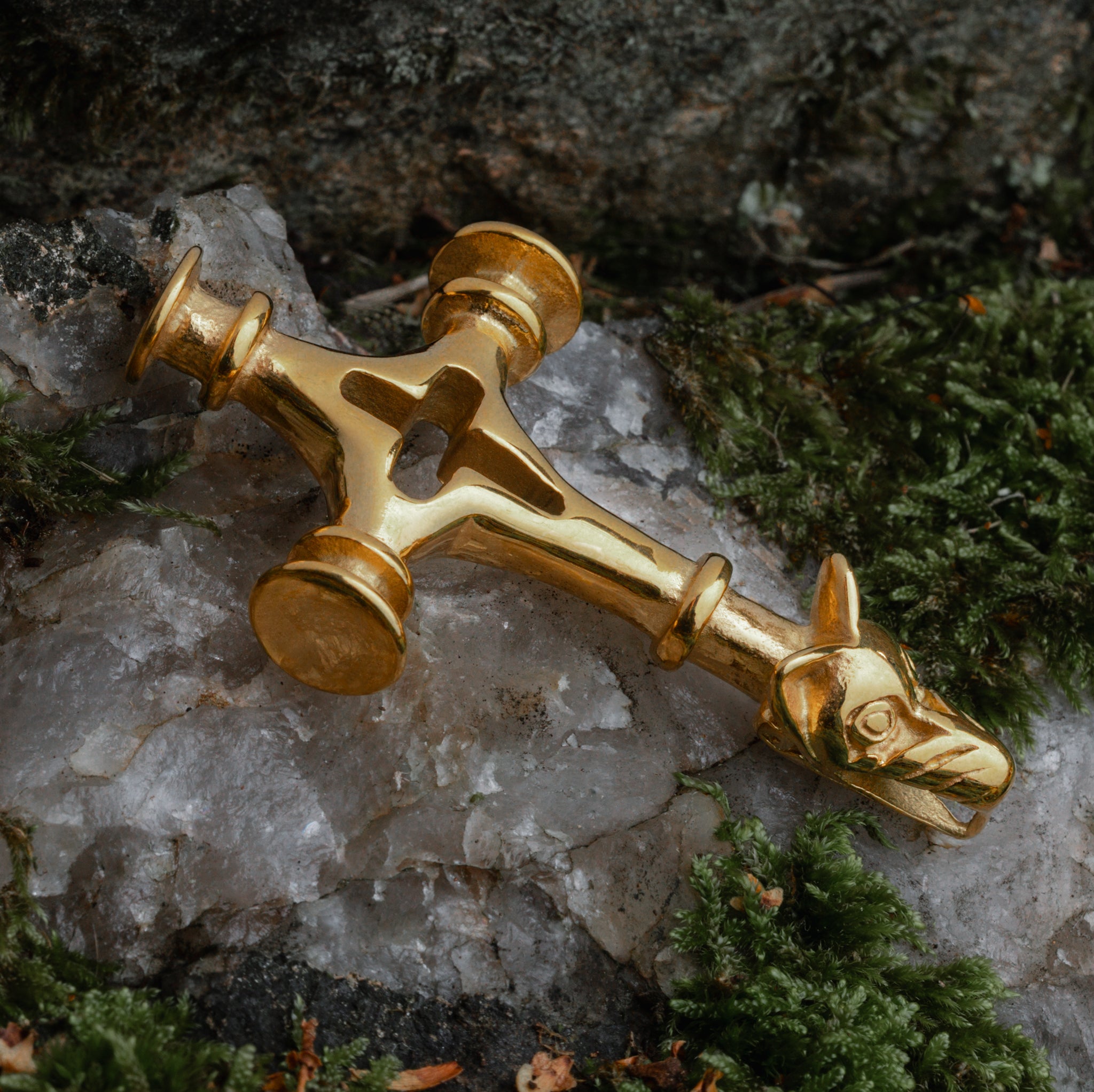 Icelandic Hammer, Large, Gold Plated – Grimfrost