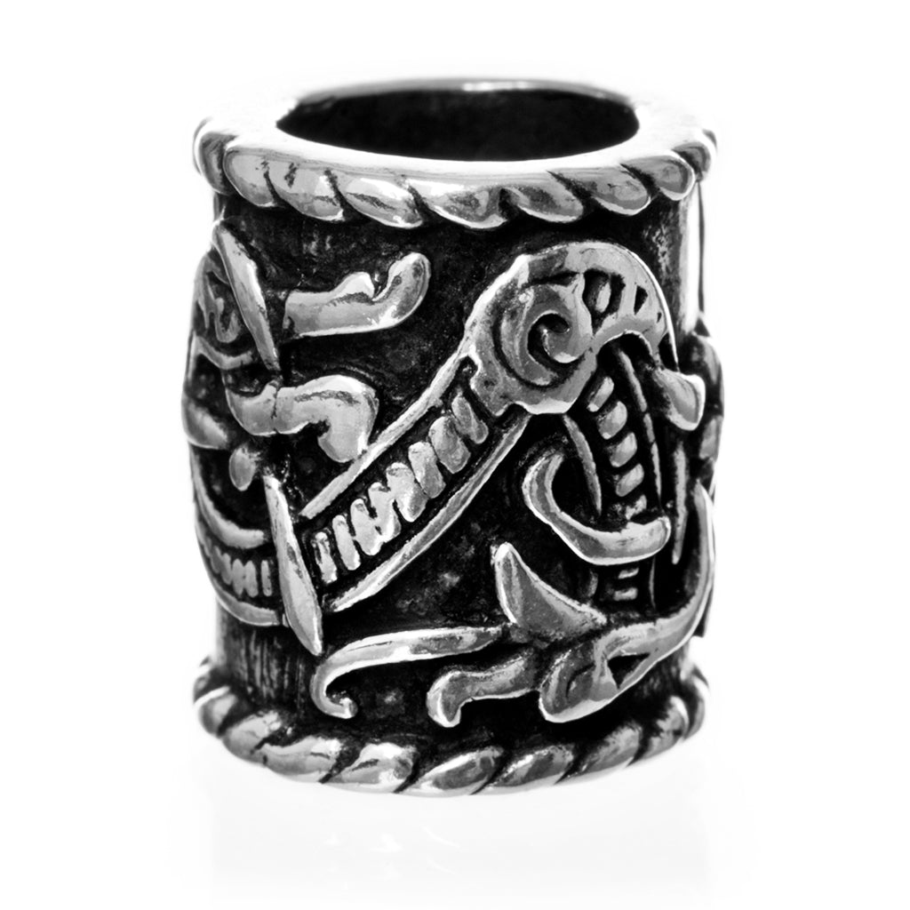 XL Knotwork Beard Ring, Silver – Grimfrost