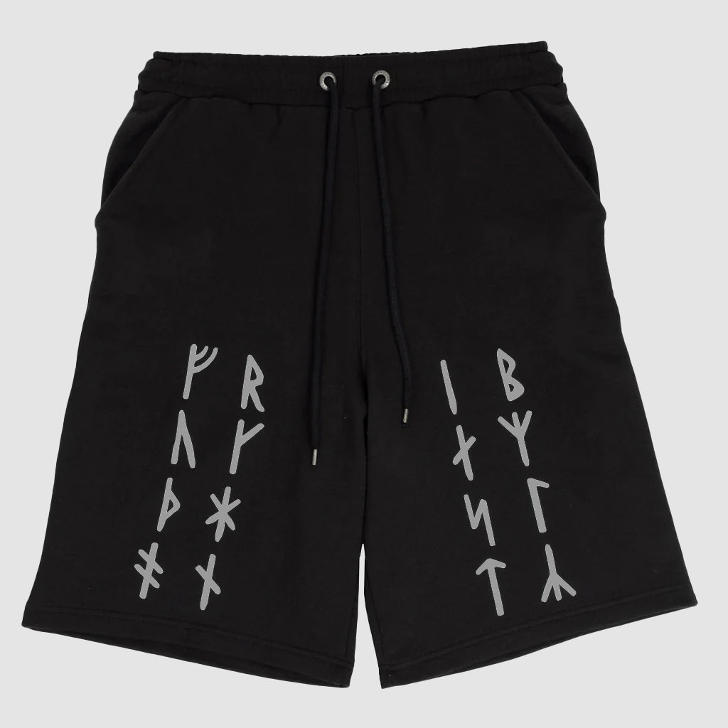 Premium Sweatshorts, Futhark, Black – Grimfrost