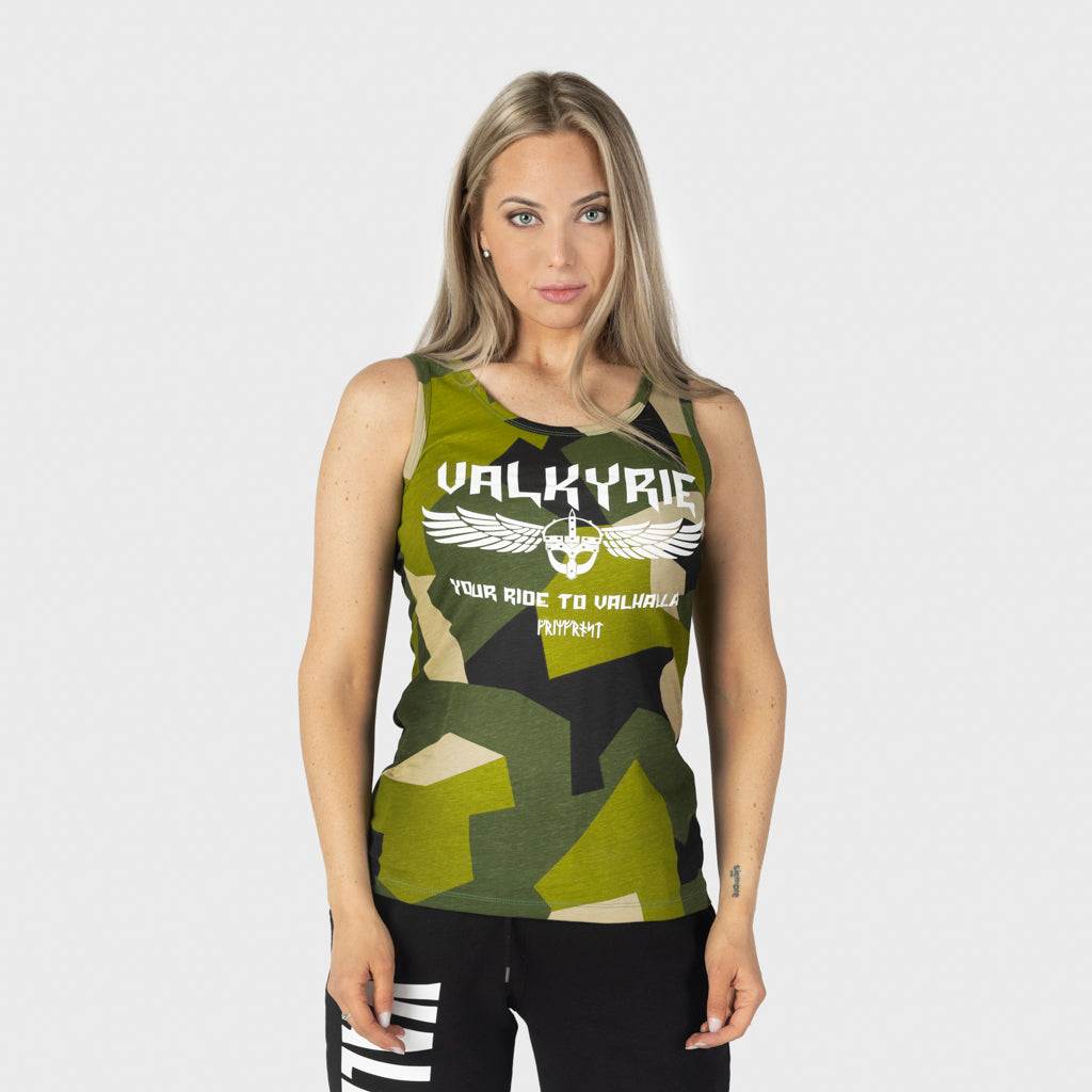 Women's Premium Tank, Valkyrie, M90 Green Camo – Grimfrost